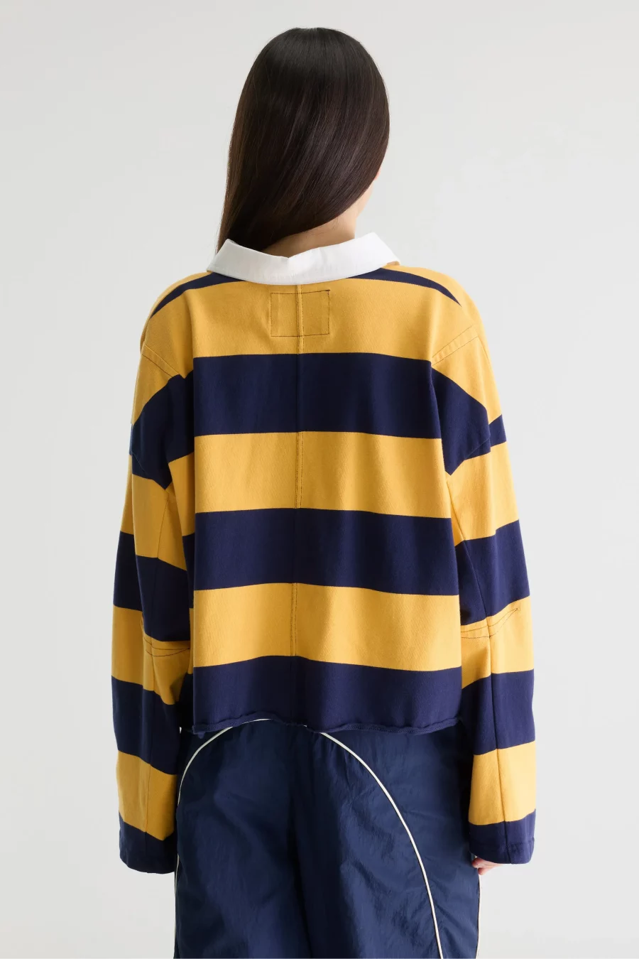 Yellow and Navy Striped Oversized Polo – Canopy